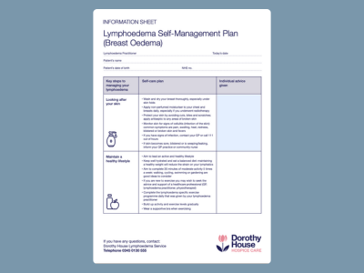 Breast Oedema Self Management Plan - Dorothy House