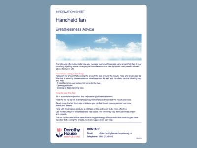 Handheld fan - Dorothy House