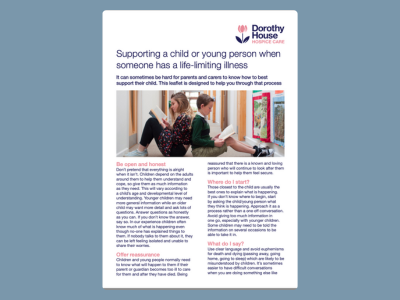 Supporting a child when someone is ill - Dorothy House